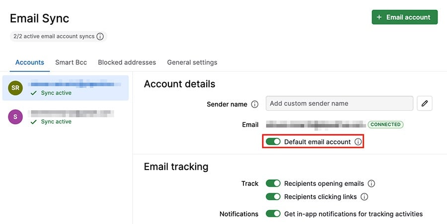 Syncing multiple email accounts - Knowledge Base | Pipedrive
